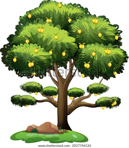 Lemon Tree Cartoon Style Isolated On Stock Vector (Royalty Free ...