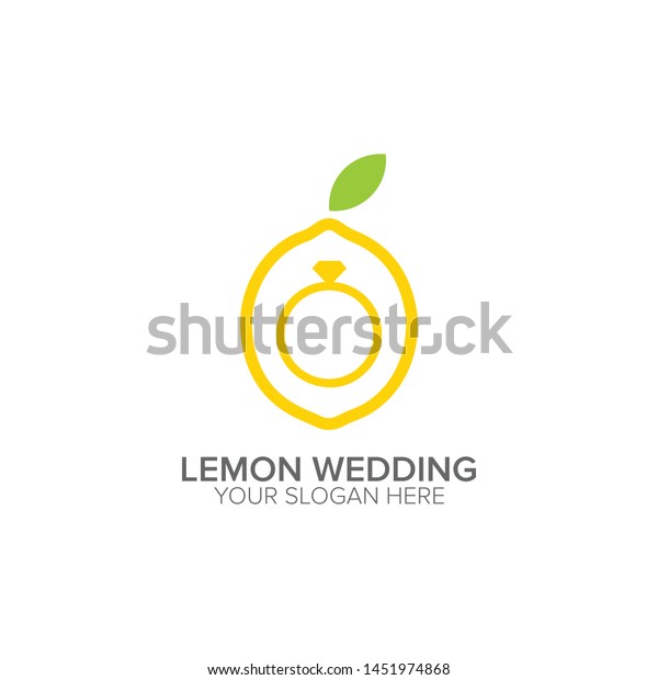 Lemon Wedding Icon Logo Design Template Stock Vector (Royalty Free ...