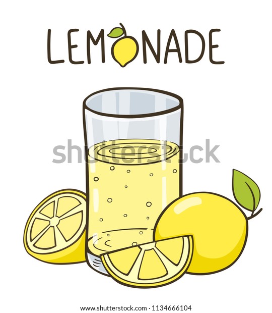 Lemonade Glass Slice Lemons Lemon Lemonade Stock Vector (Royalty Free ...