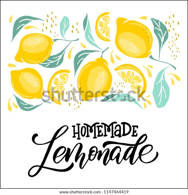 Lemonade Lettering Lemon Label Brush Calligraphy Stock Vector (Royalty ...