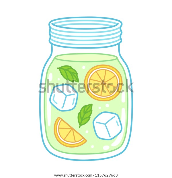 Lemonade Mason Jar Drawing Fresh Summer Stock Vector (Royalty Free ...