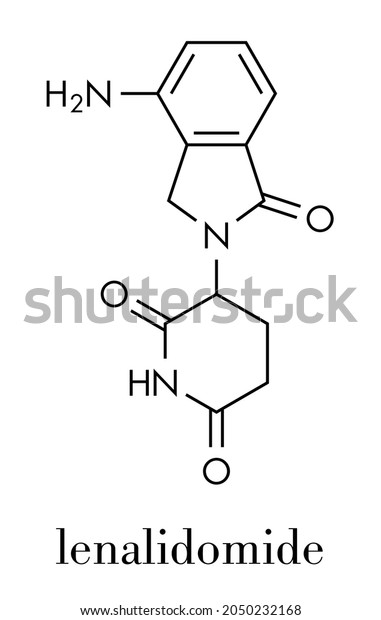 Lenalidomide Multiple Myeloma Drug Molecule Skeletal Stock Vector ...