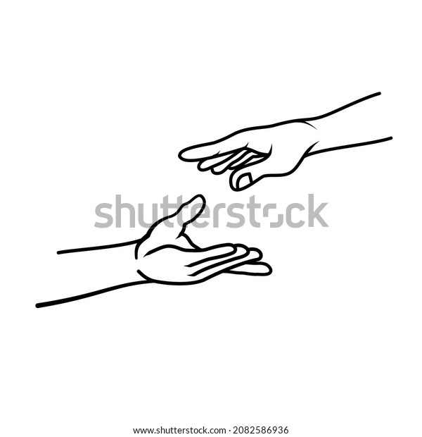 Lending Hand Care Help Humanity Symbol Stock Vector (Royalty Free ...