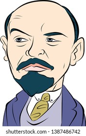 Lenin Drawing Vector Caricature Portrait: Stock-Vektorgrafik ...