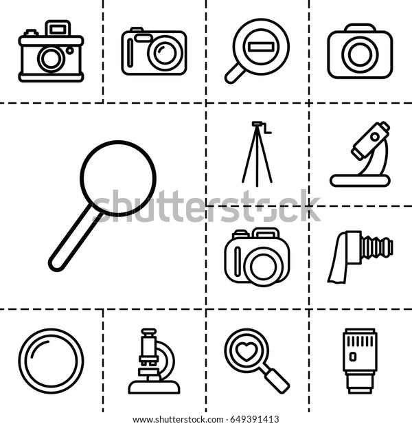Lens Icon Set 13 Outline Lensicons Stock Vector (Royalty Free) 649391413