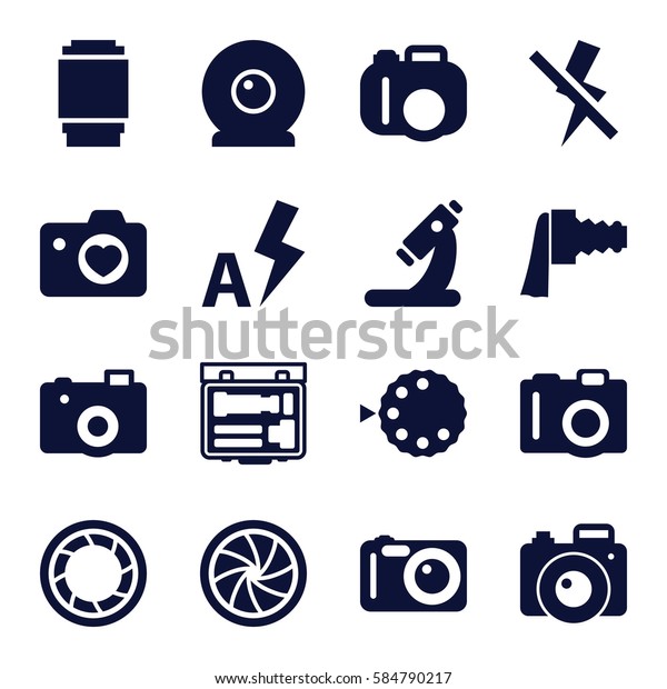 Lens Icons Set Set 16 Lens Stock Vector (Royalty Free) 584790217