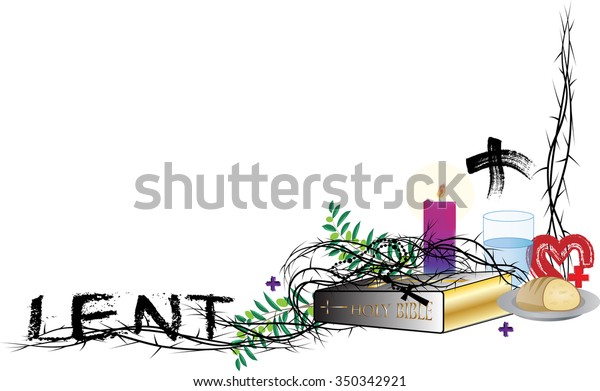 Lent Corner Frame Border Symbols Lent: vetor stock (livre de direitos ...