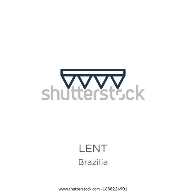 Lent Icon Thin Linear Lent Outline Stock Vector (Royalty Free ...