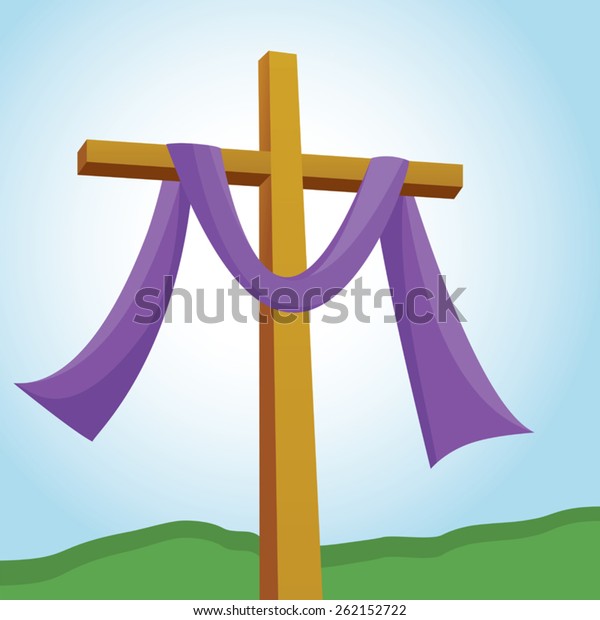 Lenten Cross Lenten Cross Blue Sky Stock Vector (Royalty Free ...