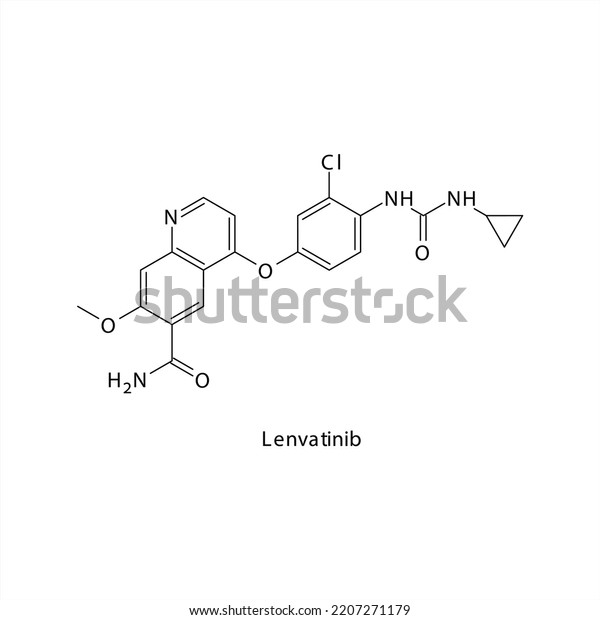 Lenvatinib Molecule Flat Skeletal Structure Tyrosine Stock Vector ...