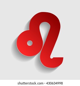 Leo Sign Illustration Vector Red Icon 스톡 벡터(로열티 프리) 586617374 ...
