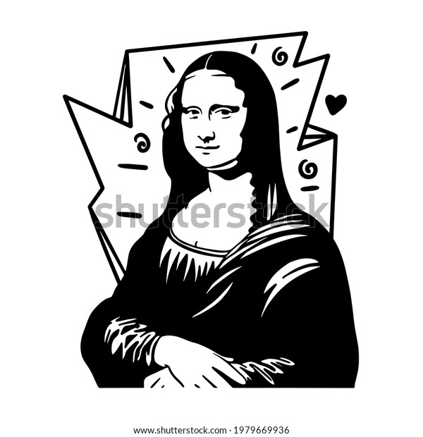 Leonardo Da Vincis Mona Lisa Vector Stock Vector Royalty Free