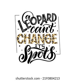 Leopard Cant Change Spots Vector Illustration Stock Vector (Royalty ...