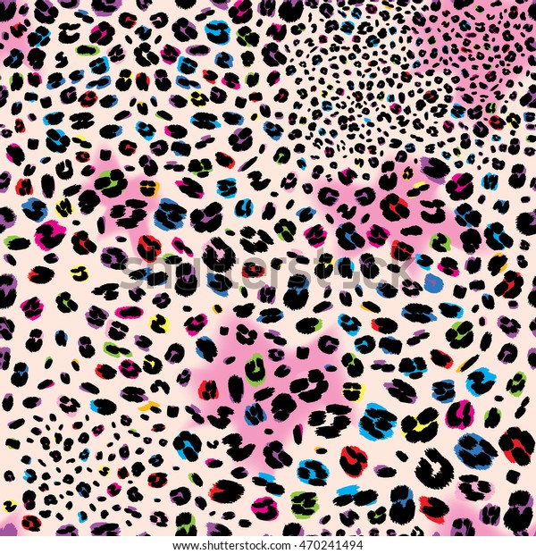 Leopard Colorful Skin Seamless Pattern Small Stock Vector (Royalty Free ...