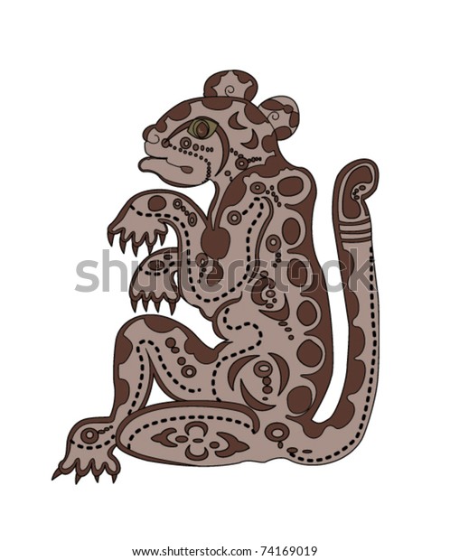 Leopard Deity Soldiers Wars Culture Ancient Stock Vector (Royalty Free ...
