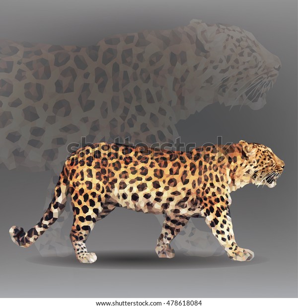 Leopard Geometric Style Stock Vector (Royalty Free) 478618084 ...