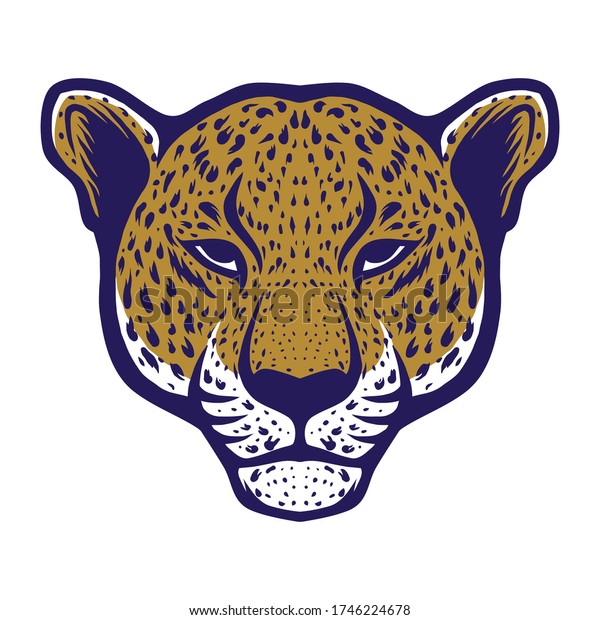 Leopard Head Illustration Isolated White Background Stock Vector ...