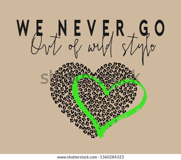 Leopard Heart Neon Green Brushed Heart Stock Vector (Royalty Free ...