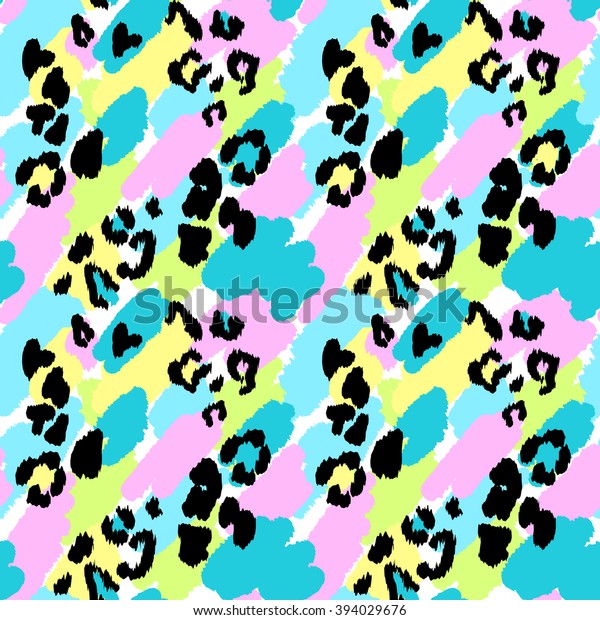 Leopard Print On Retro Vintage Painted Stock Vector (Royalty Free ...