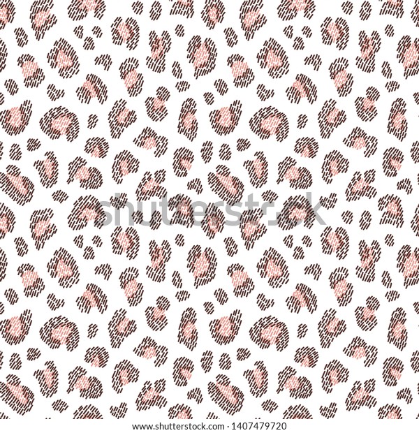 Leopard Print Vector Illustration Seamless Pattern Stock Vector ...