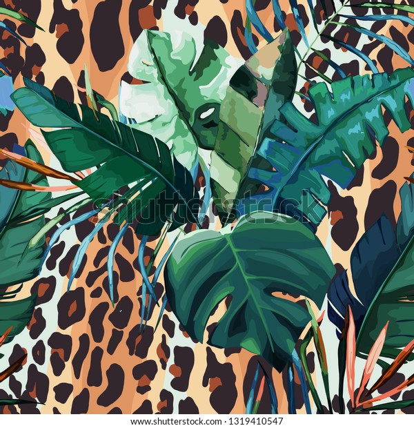 Leopard Seamless Pattern Tiger Skin Background Stock Vector (Royalty ...