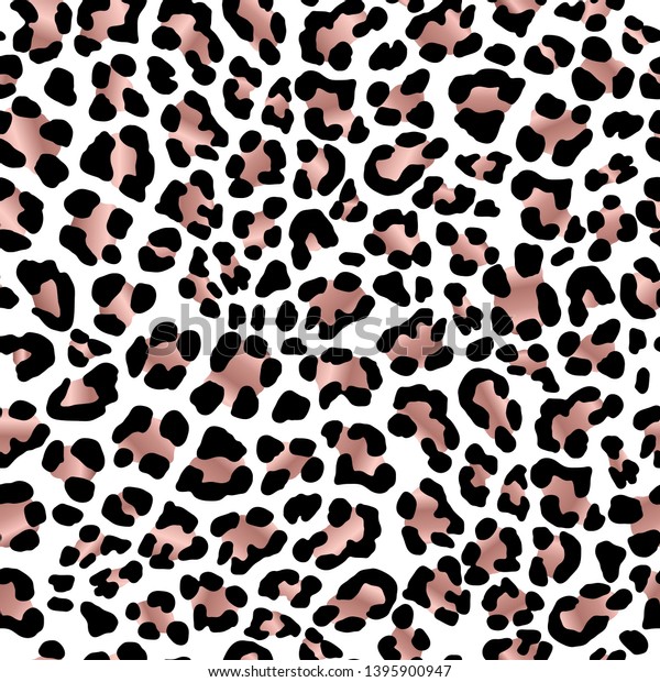 Leopard skin. Rose gold. Elegant texture with foil effect. Animal print ...