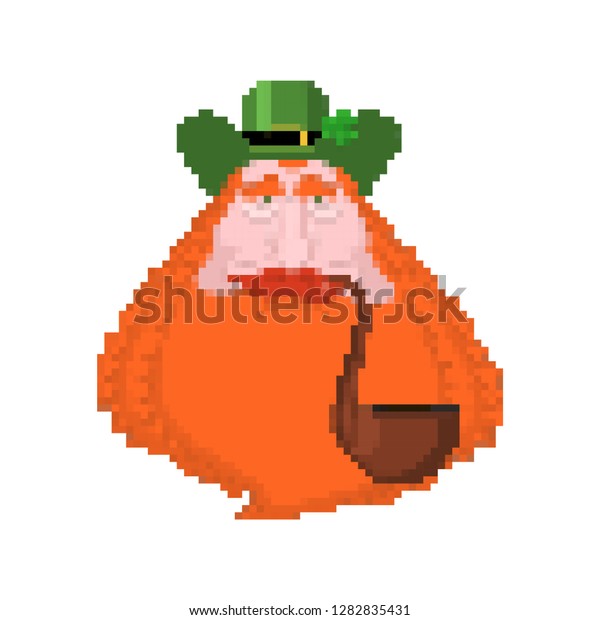 Leprechaun Face Pixel Art 8bit Holiday Stock Vector (Royalty Free ...