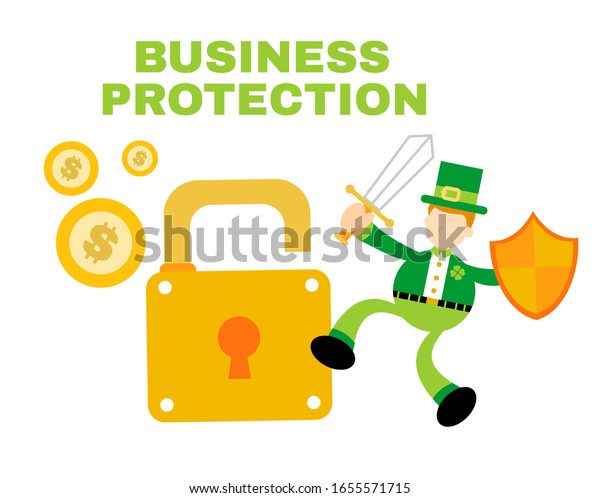 Leprechaun Shamrock Celtic Business Security Protection Stock Vector ...