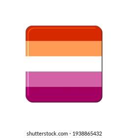 Lesbian Flag Simple Isolated Square Icon Stock Vector (Royalty Free ...