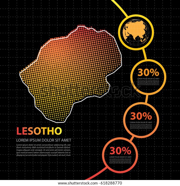 Lesotho Map Infographic Design Template Stock Vector (Royalty Free ...