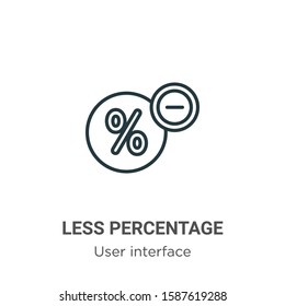 Less Percentage Outline Vector Icon Thin Stock Vector (Royalty Free ...
