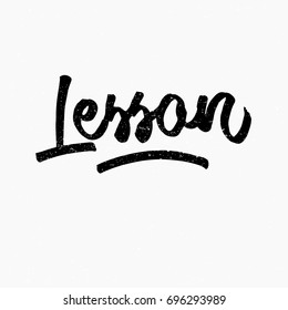 Lesson Logo Ink Hand Lettering Modern Stock Vector (Royalty Free ...