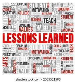 Lessons Learned Word Cloud Education Concept Stock Vector (Royalty Free ...