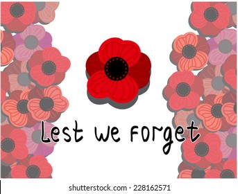 Lest We Forget Vector Illustration Remembrance Stock Vector (Royalty ...