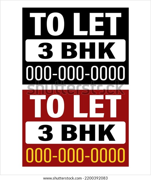 Let Sign Tolet Sign Space Room Stock Vector (Royalty Free) 2200392083 ...