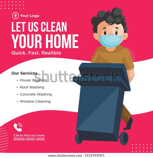 Let Us Clean Your Home Banner Stock Vector (Royalty Free) 1935999091 ...