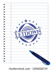Letdown Draw Pen Effect Blue Ink Stock Vector (Royalty Free) 1394028719 ...