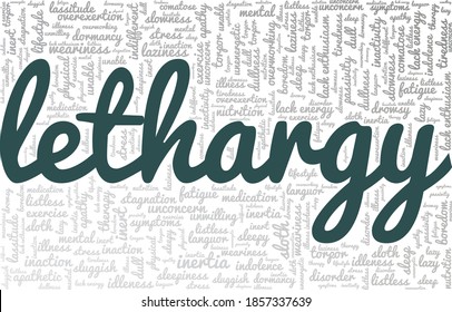 Lethargy Vector Illustration Word Cloud Isolated Stock Vector (Royalty ...