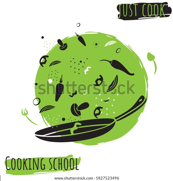 Lets Cook Green Backgrounds Stock Vector (Royalty Free) 1827523496 ...