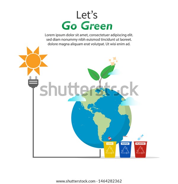 Lets Go Green Template Global Energy Stock Vector (Royalty Free ...