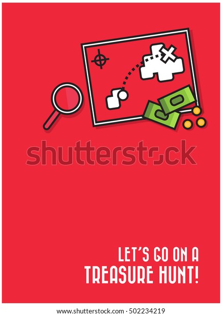 Lets Go On Treasure Hunt Map Stock Vector (Royalty Free) 502234219