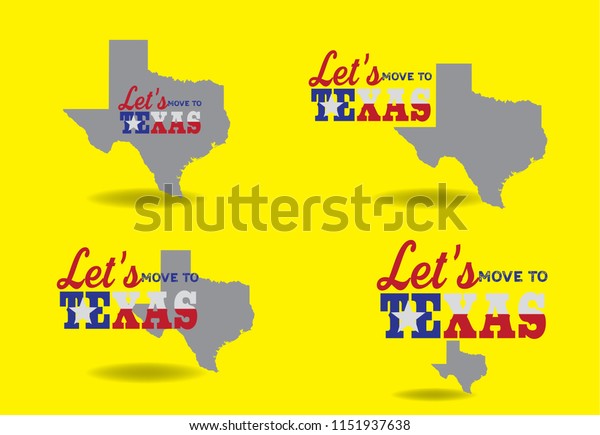 Lets Move Texas Logo Concept Map Stock Vector (Royalty Free) 1151937638 ...