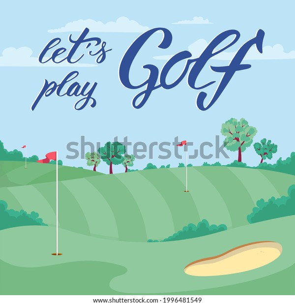 Lets Play Golf Landscape Golf Course Stock Vector (Royalty Free ...