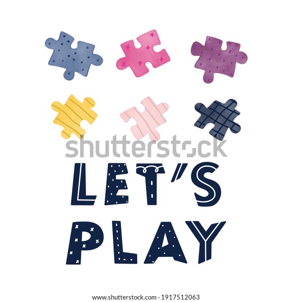 Lets Play Phrase Hand Drawn Lettering Stock Vector (Royalty Free ... Lets Play Phrase Hand Drawn Lettering Stock Vector (Royalty Free ...