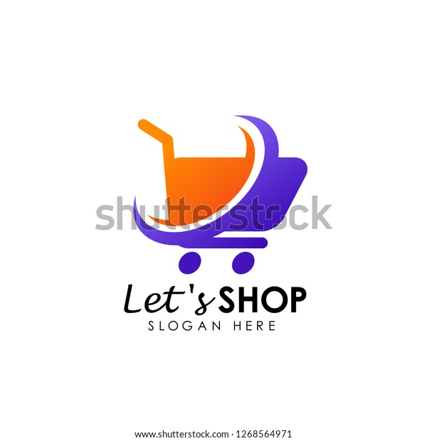 lets shopping logo design template. shop icon design