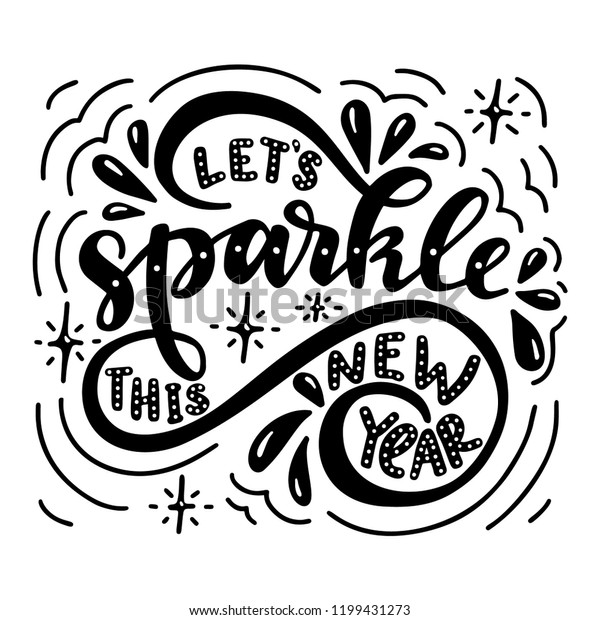 Lets Sparkle This New Year Poster Stock Vector (Royalty Free ...