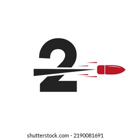 Letter 2 Shot Bullet Logo Vector Stock Vector (Royalty Free) 2190081691 ...