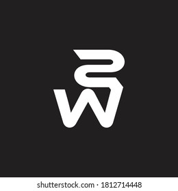 Letter 2w Simple Linked Lines Art Stock Vector (Royalty Free ...