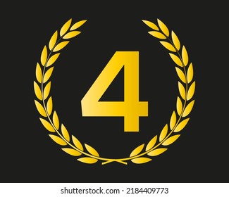 Letter 4 Initial Luxurious Brand Logo Stock Vector (Royalty Free ...