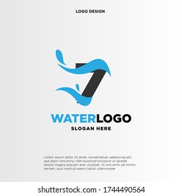 Letter 7 Water Splash Vector Logo Stock Vector (Royalty Free ...